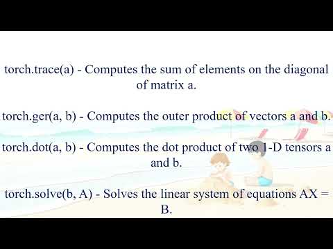 PyTorch function song: linear algebra operations – Knowledge sparks