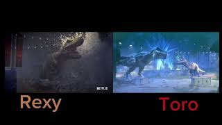 Jurassic World Camp Cretaceous Hidden Adventure Final Battle Comparison