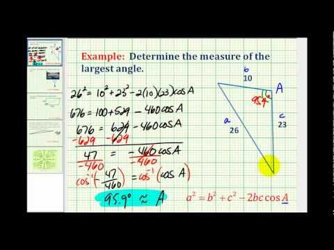 Example: Determine the Measure of an Angle of a Triangle Given the Length of Three Sides | Math ...