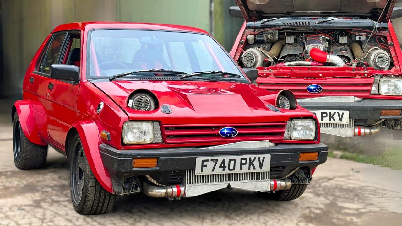 Subaru Justy with a Twin-Turbo Toyota V8 Racing at Santa Pod Raceway – Engine Swap Depot