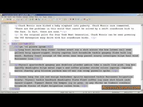 jQuery UI – Organizing Data by Using Tabs in your HTML - Access 2 Learn
