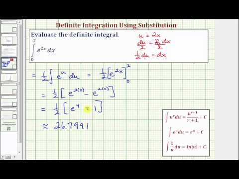 Ex: Evaluate a Definite Integral Using Substitution (Form e^u) | Math Help from Arithmetic ...