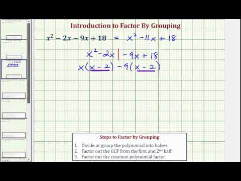 Ex 3: Intro to Factor By Grouping Technique | Math Help from Arithmetic ...