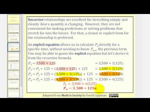 Linear Growth: Recursive and Explicit Equations Part 1 | Math Help from Arithmetic through ...
