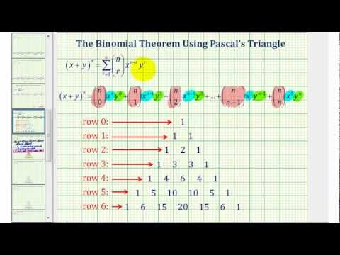 Ex 2: The Binomial Theorem Using Pascal’s Triangle | Math Help from ...