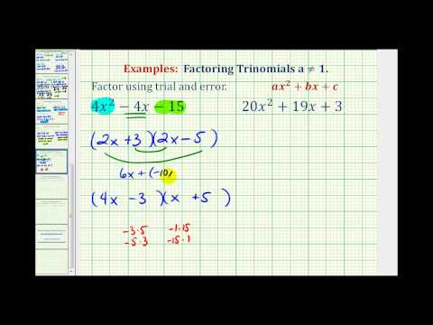 Factoring Trinomials with a leading coefficient greater than one. | Mr ...
