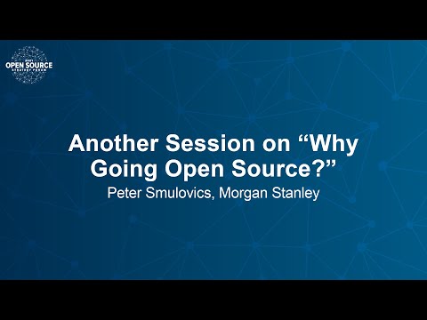 Another Session on “Why Going Open Source?” – Peter Smulovics, Morgan Stanley | Dotneteers.net