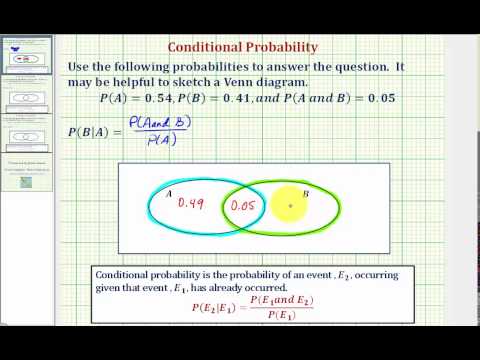 Ex 1: Determine a Conditional Probability Using a Venn Diagram – P(B|A) | Math Help from ...