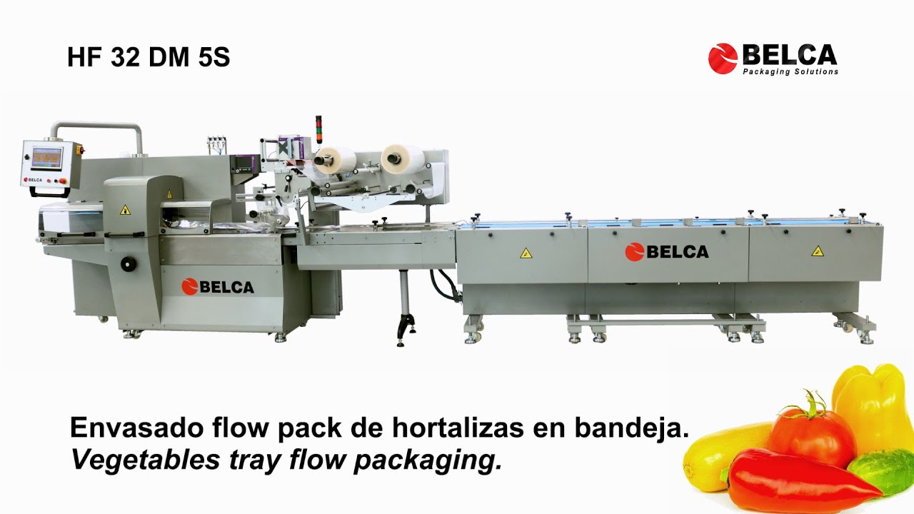 Flow pack packaging in tray of multiple types of vegetables with HF 32 DM 5S 6800 - BELCA