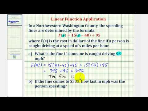 Ex: Linear Function Application – Output/Input | Math Help from ...