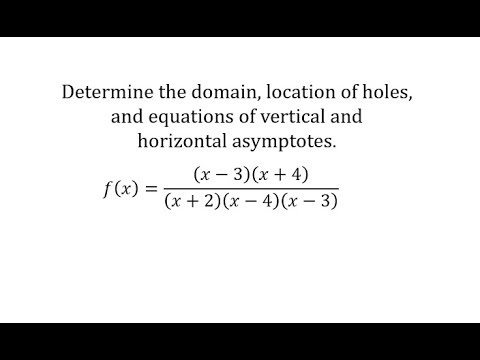 Determine Domain, Holes, and Asymptotes of a Rational Function (2 ...