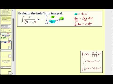 Indefinite Integration Using Substitution | Math Help from Arithmetic through Calculus and beyond