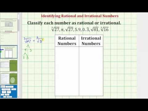 Classify Numbers as Rational or Irrational (Common Core Math 7/8 Ex 4 ...