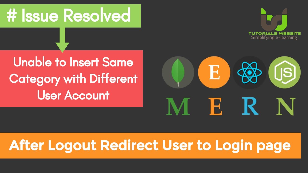 Add Category Issue | Redirect to Login After Logout in React JS | tutorialswebsite