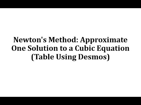 Newton’s Method: Approximate One Solution to a Cubic Equation (Table Using Desmos) | Math Help ...