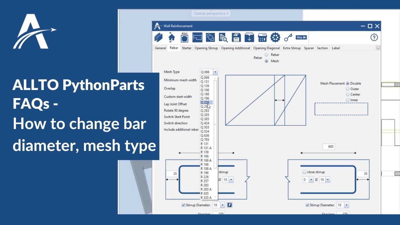 ALLPLAN Wall Reinforcement PythonParts - Developed by ALLTO