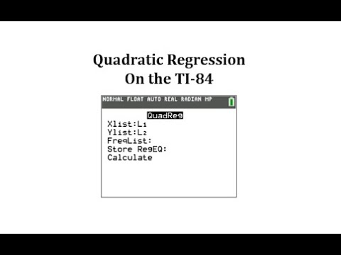 Quadratic Regression on the TI-84 (Newer OS) | Math Help from ...
