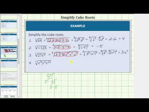Simplify Cube Roots (Perfect Cube Radicands) | Math Help from ...