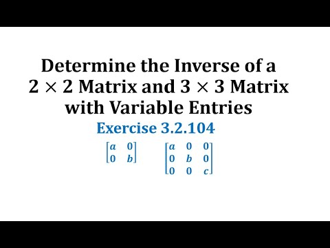 (Ex 3.2.104) Find the Inverses of a 2 by 2 Matrix and 3 by 3 Matrix ...