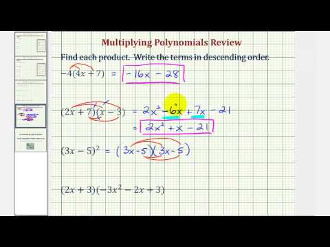 Ex: Multiplying Polynomials Review | Math Help from Arithmetic through ...