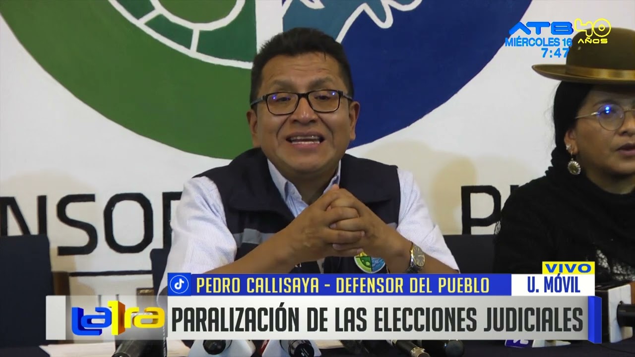 Defensor del Pueblo advierte sobre la paralización de las Elecciones Judiciales y su impacto en ...