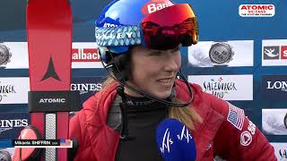 Mikaela Shiffrin's interview - Saalbach women's teams combined #weareskiing #sheskis @atomic