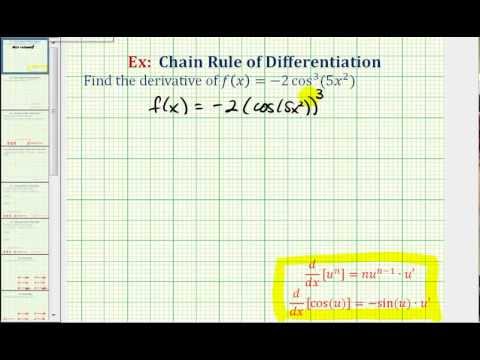 Ex: Derivative Using the Chain Rule Twice – Trig Function Raised to Power | Math Help from ...