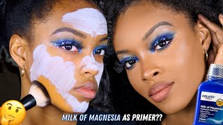 TRYING MILK OF MAGNESIA AS PRIMER… IT’S GIVING CAKE ????????