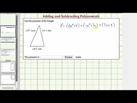 Ex: Polynomial Addition Application – Perimeter | Math Help from ...