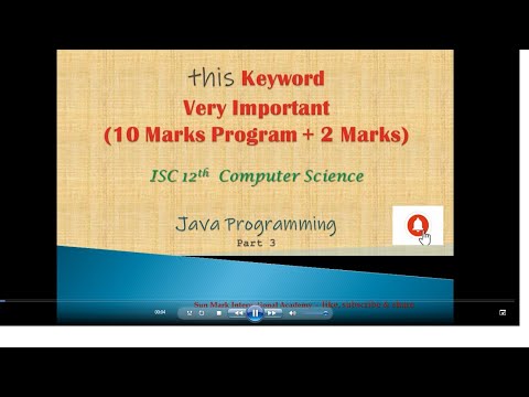 this keyword – 2 Marks & 10 Marks – Java Programs -ISC & ICSE