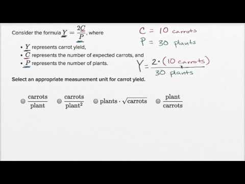 Interpreting units in formulas: novel units (video) | Khan Academy