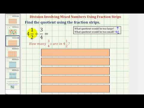 Ex 1: Find the Quotient of a Mixed Number and Fraction using Fraction ...