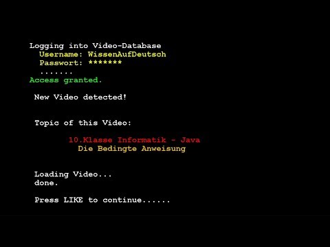 Bedingte Anweisung – Youtube – Wissen auf Deutsch