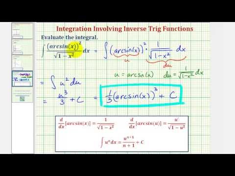 Ex: Indefinite Integration Using U-Substitution Involving an Inverse Trig Function | Math Help ...