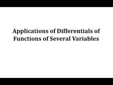 Applications of Differentials of Functions of Several Variables | Math Help from Arithmetic ...