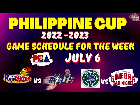 Pba Game Schedule July 6, 2022 | Pba Philippine Cup 2022-2023 Elimination Schedule | RdmDesigns