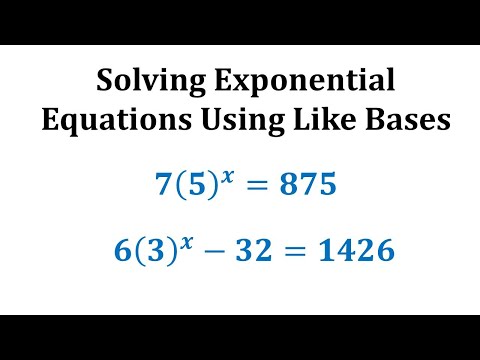 Ex 5: Solve Exponential Equations Using Like Bases – No Logarithms ...