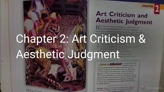 Chapter 2: Art Criticism & Aesthetic Judgment