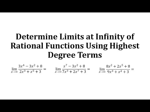 Determine Limits at Infinity of Rational Functions Using Highest Degree ...