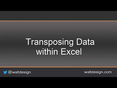 Transposing Data with Microsoft Excel - Access 2 Learn