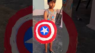 I made Captain America's shield of waste cardboards #avengers #captainamerica #marvel #shorts #viral