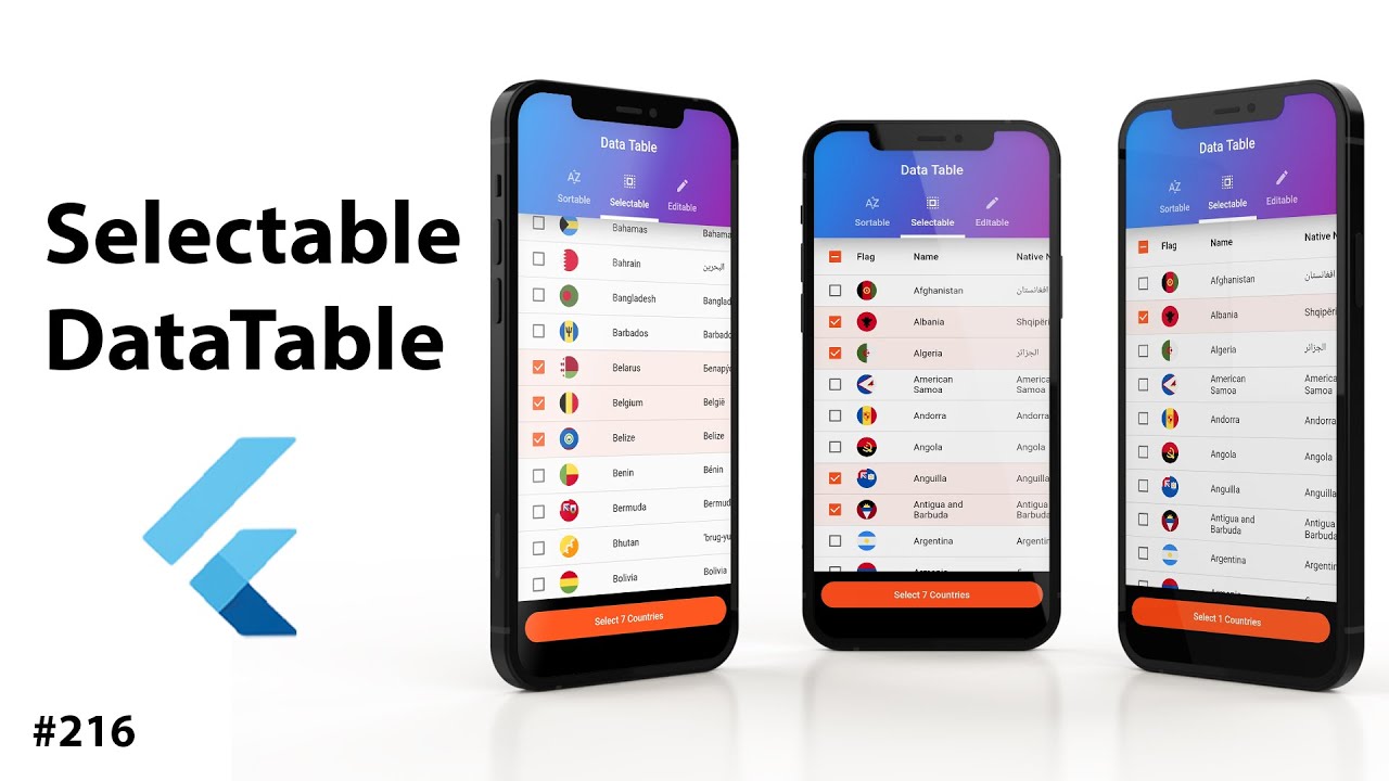 GitHub - JohannesMilke/datatable_selectable_example: Create a selectable DataTable with Flutter ...