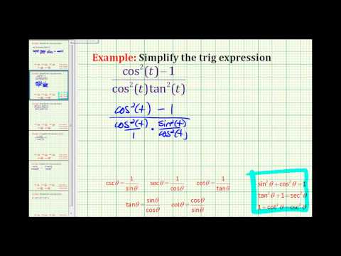 Examples 1: Simplifying a Trigonometric Expression | Math Help from ...