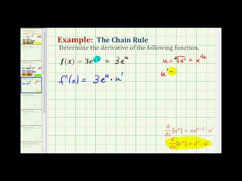 Ex 4: Determine a Derivative using The Chain Rule Involving an Exponential Function | Math Help ...
