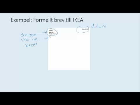 Skriva ett formellt brev – sfi 1C1