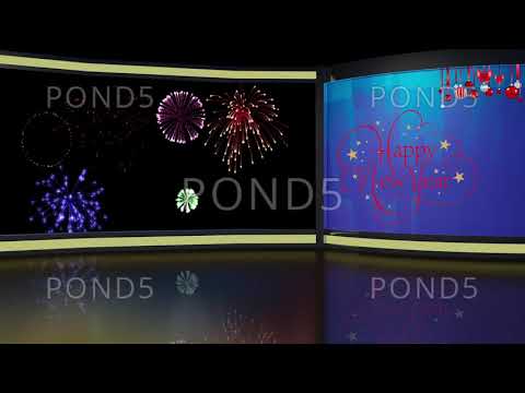 Happy Holidays TV Studio Set 01-Virtual Green Screen Background Loop ...