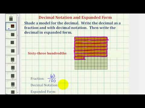 Ex: Decimal Grid, Fraction, and Expanded Form for a Given Decimal ...
