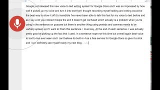Google's New Voice-to-Text system built into Google Docs is Amazing!