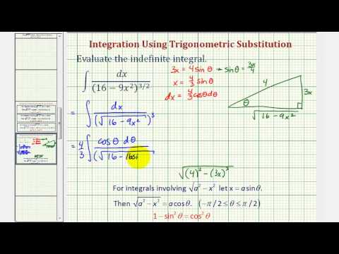 Ex 6: Integration Using Trigonometric Substitution | Math Help from Arithmetic through Calculus ...