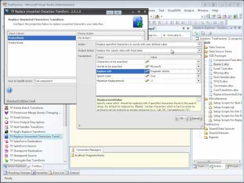 Task Factory – Replace Unwanted Characters – Arcane Code